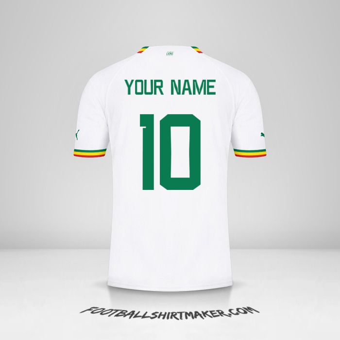 Senegal 2022 jersey. Create jersey with your name and number.