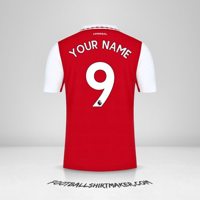 Arsenal 2022/2023 shirt. Create shirt with your name and number.
