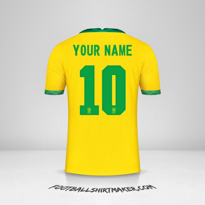Brazil 2020/21 shirt. Create shirt with your name and number.