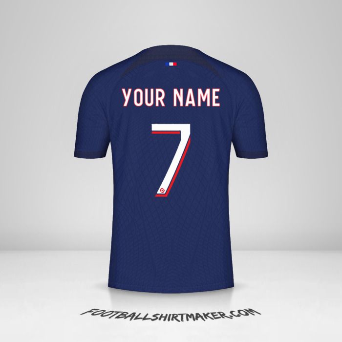 Paris Saint Germain 2023/2024 shirt. Create shirt with your name and number.