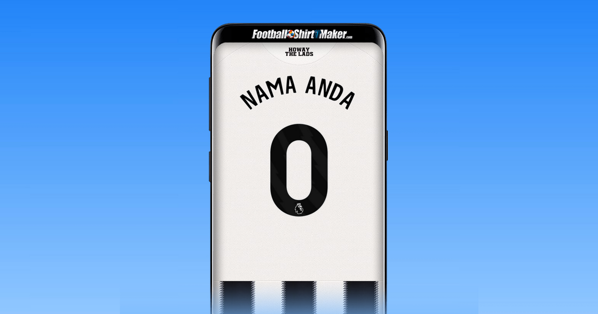 Buat jersey Newcastle United FC 2025/2026 dengan nama dan nomor Anda