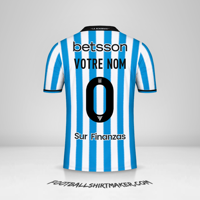 Créer le maillot Racing Club 2024 avec ton nom et ton numéro