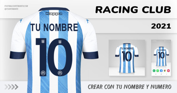 Crear jerseys de Racing Club con tu Nombre y Número