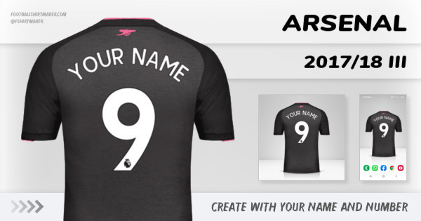 Arsenal 2017/18 III jersey. Create jersey with your name and number.