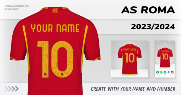 Create custom AS Roma jersey 2023/2024 with your name
