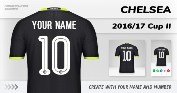 Chelsea 2016/17 Cup II jersey. Create jersey with your name and number.
