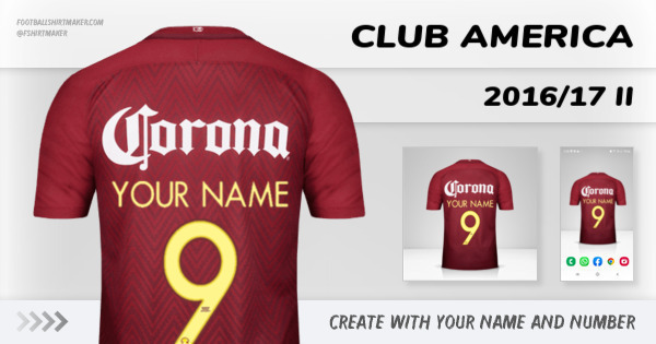 Create custom Club America shirt 2016/17 II with your name