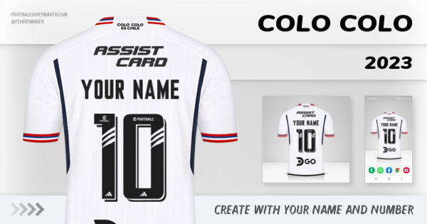 Colo Colo 2023 jersey. Create jersey with your name and number.