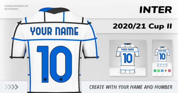 Inter 2020/21 Cup II jersey. Create jersey with your name and number.