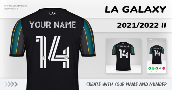 LA Galaxy 2021/2022 II shirt. Create shirt with your name and number.