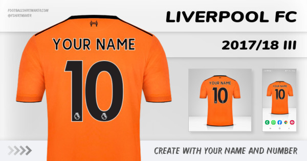 Liverpool FC 2017/18 III jersey. Create jersey with your name and number.