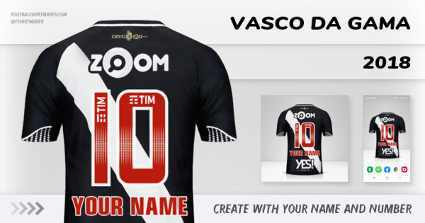 Vasco da Gama 2018 jersey. Create jersey with your name and number.