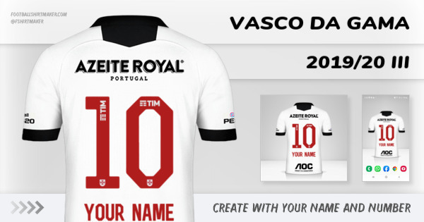 Vasco da Gama 2019/20 III jersey. Create jersey with your name and number.