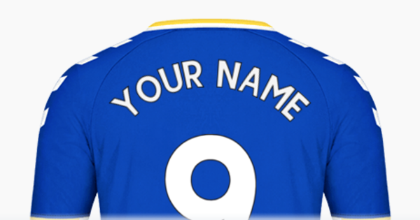 Create Everton FC jerseys with your name and number