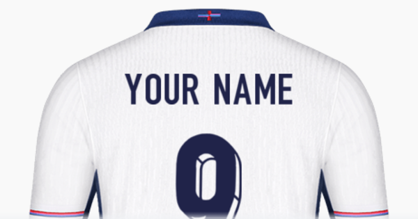 Create custom England shirts with your name and number